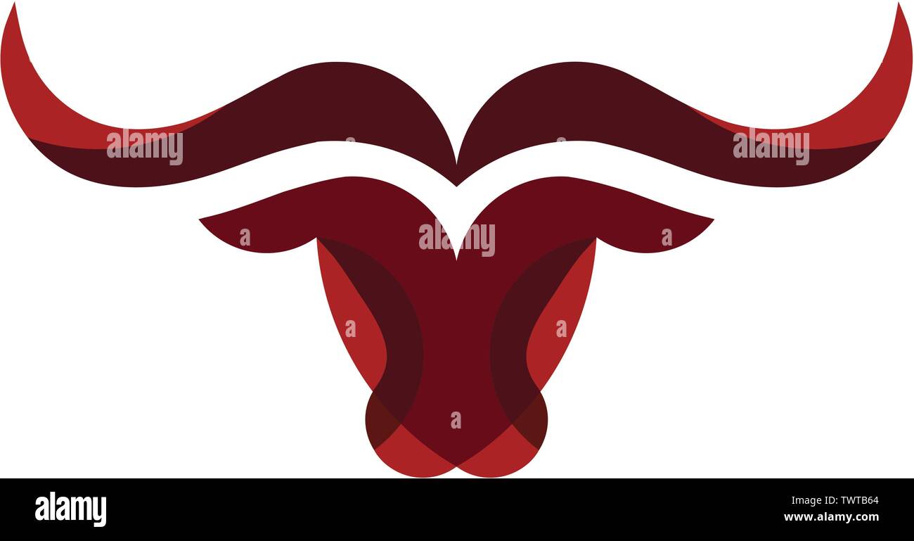 abstract simple Bull head vector logo concept illustration, Buffalo ...