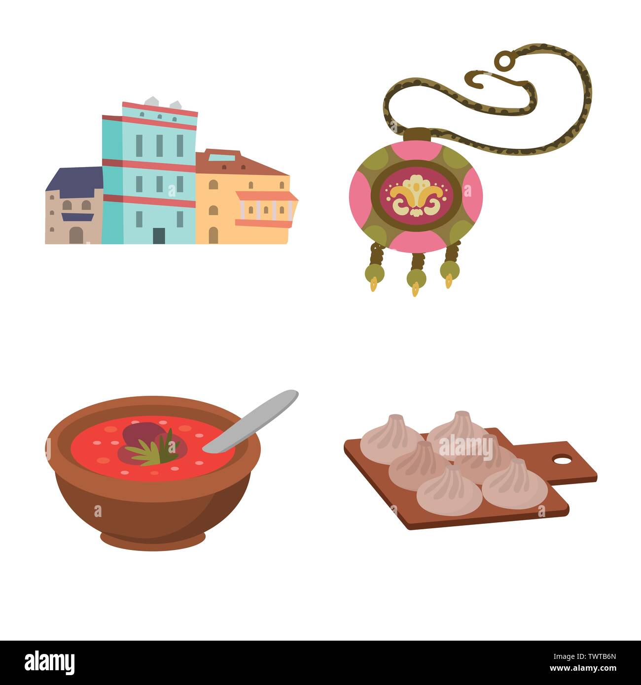 Vector design of Caucasus and traditions symbol. Set of Caucasus and ...