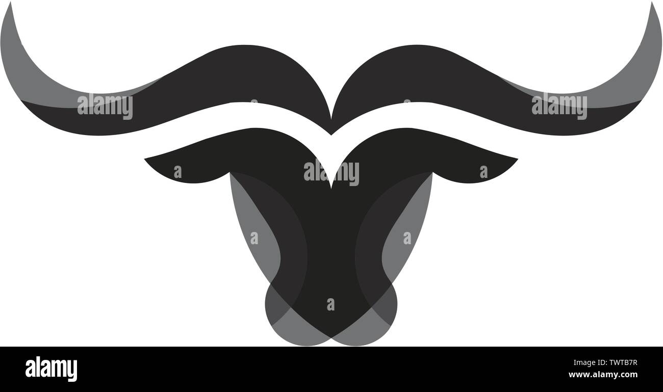 abstract simple Bull head vector logo concept illustration, Buffalo ...