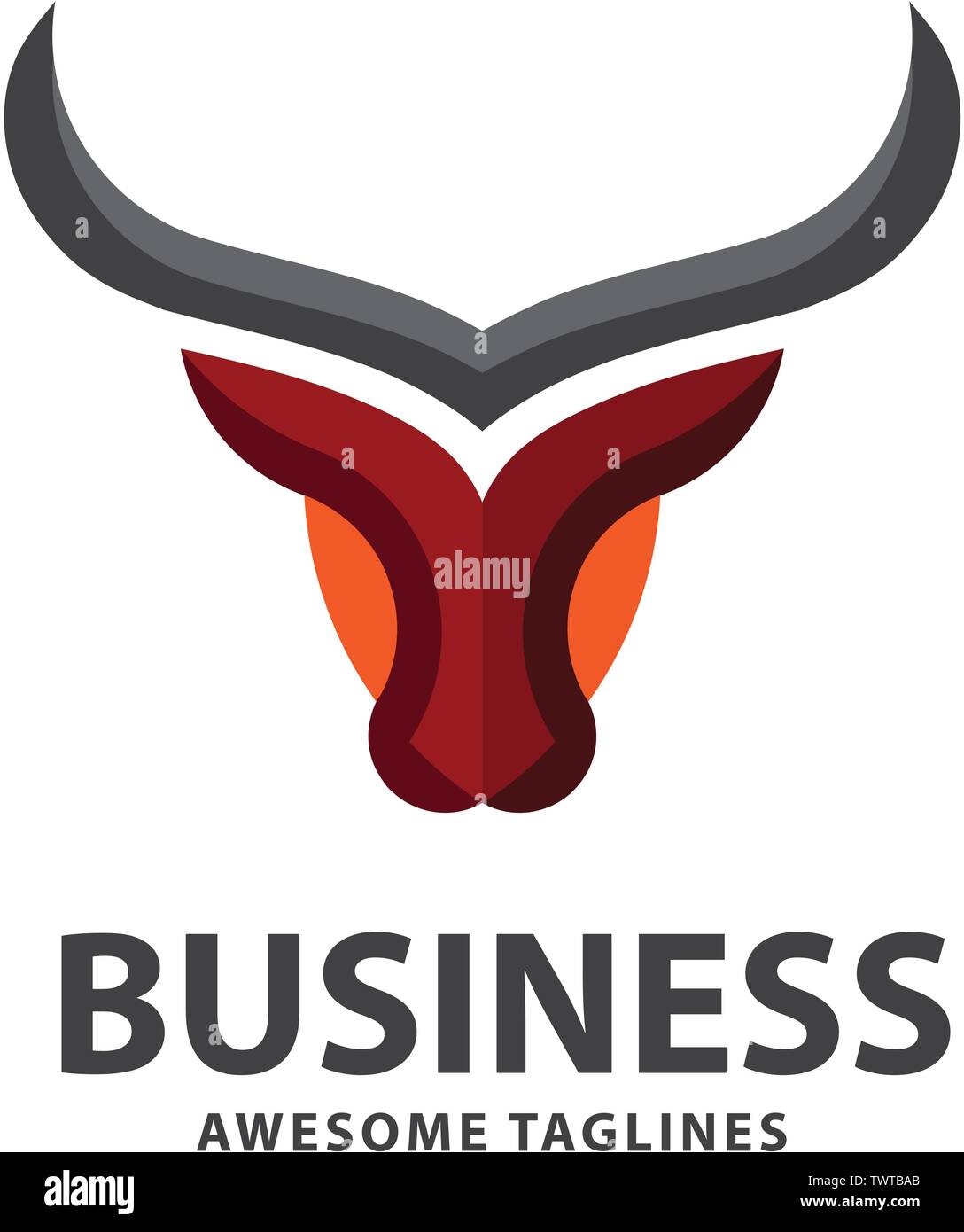 abstract simple Bull head vector logo concept illustration, Buffalo ...