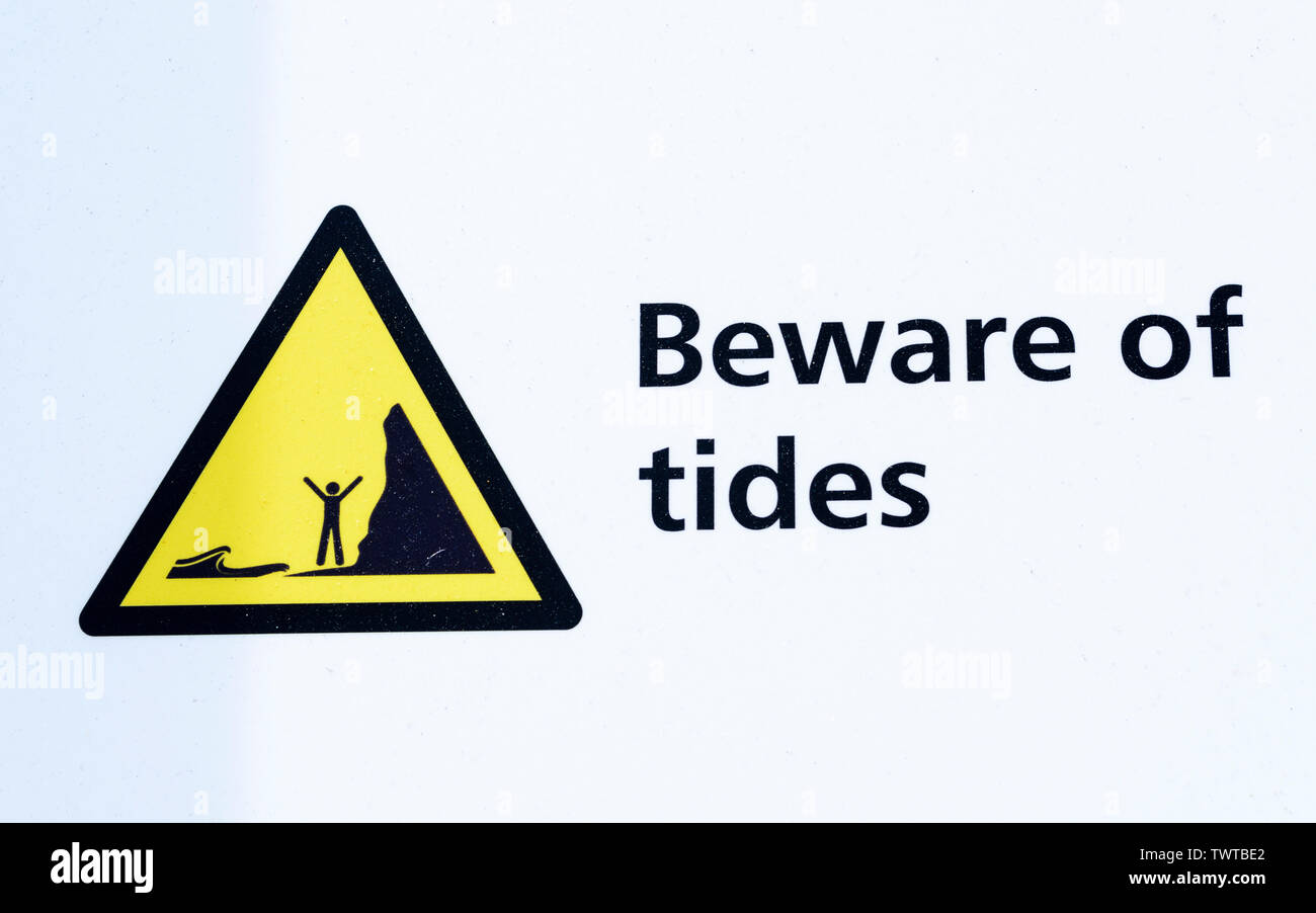 Beware of strong tides here sign UK Stock Photo - Alamy