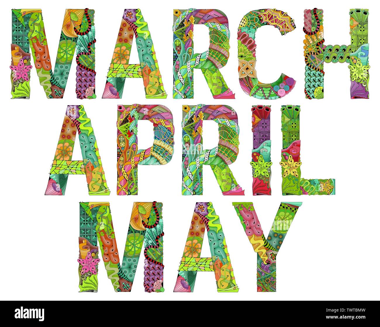 March to april Stock Vector Images - Alamy