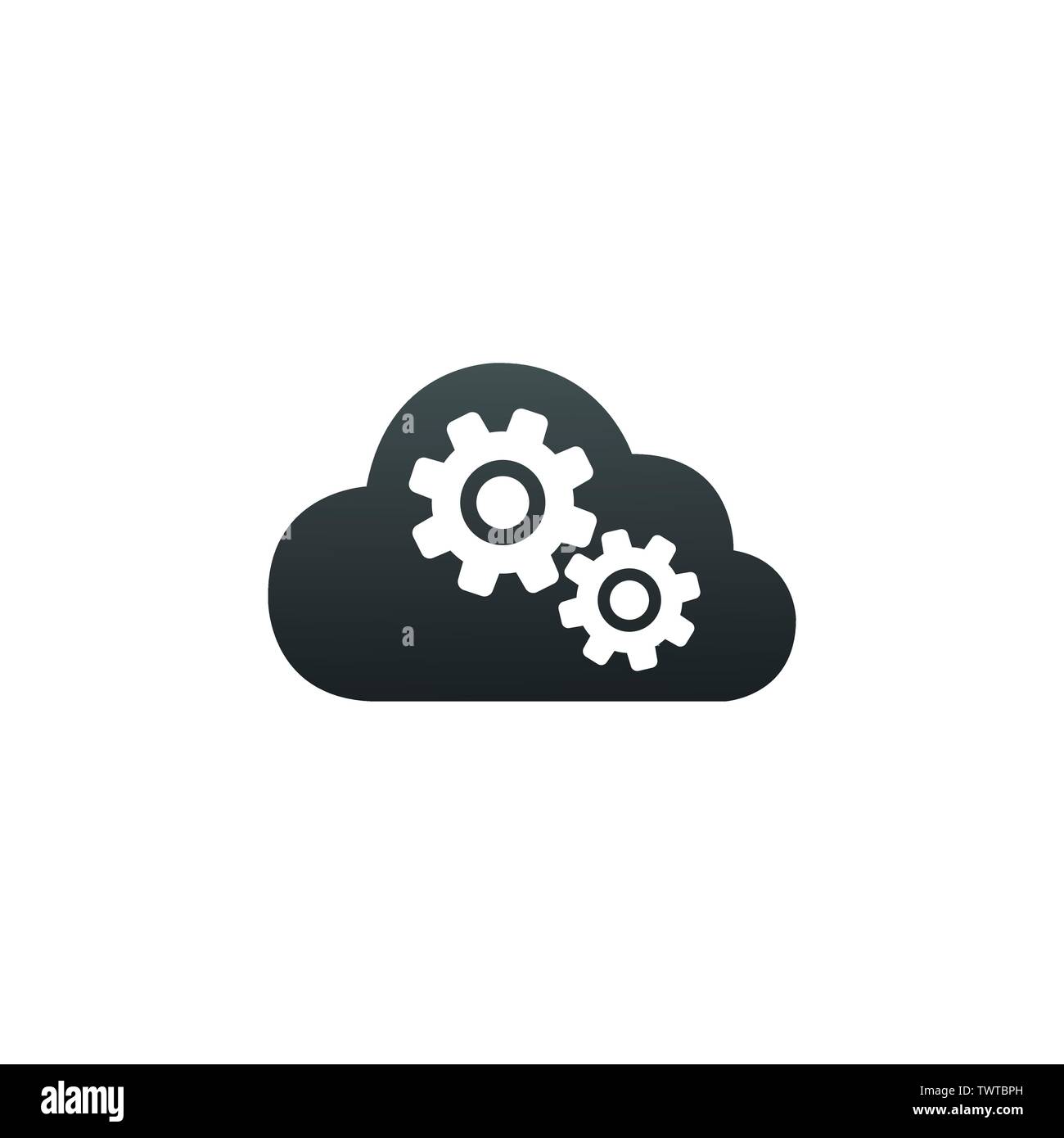 Cloud Computing Settings Icon Flat Style Sign For Mobile Concept And