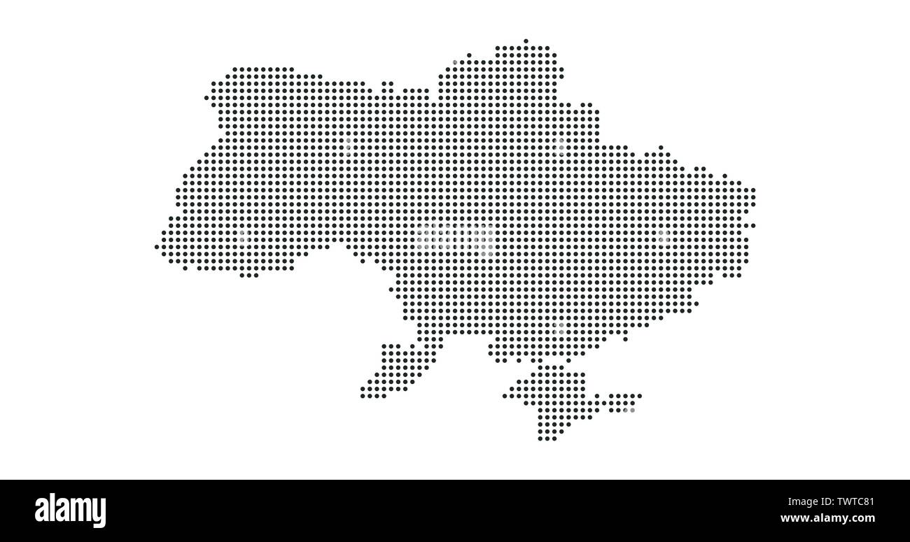 Ukraine country map made from abstract halftone dot pattern, Vector ...