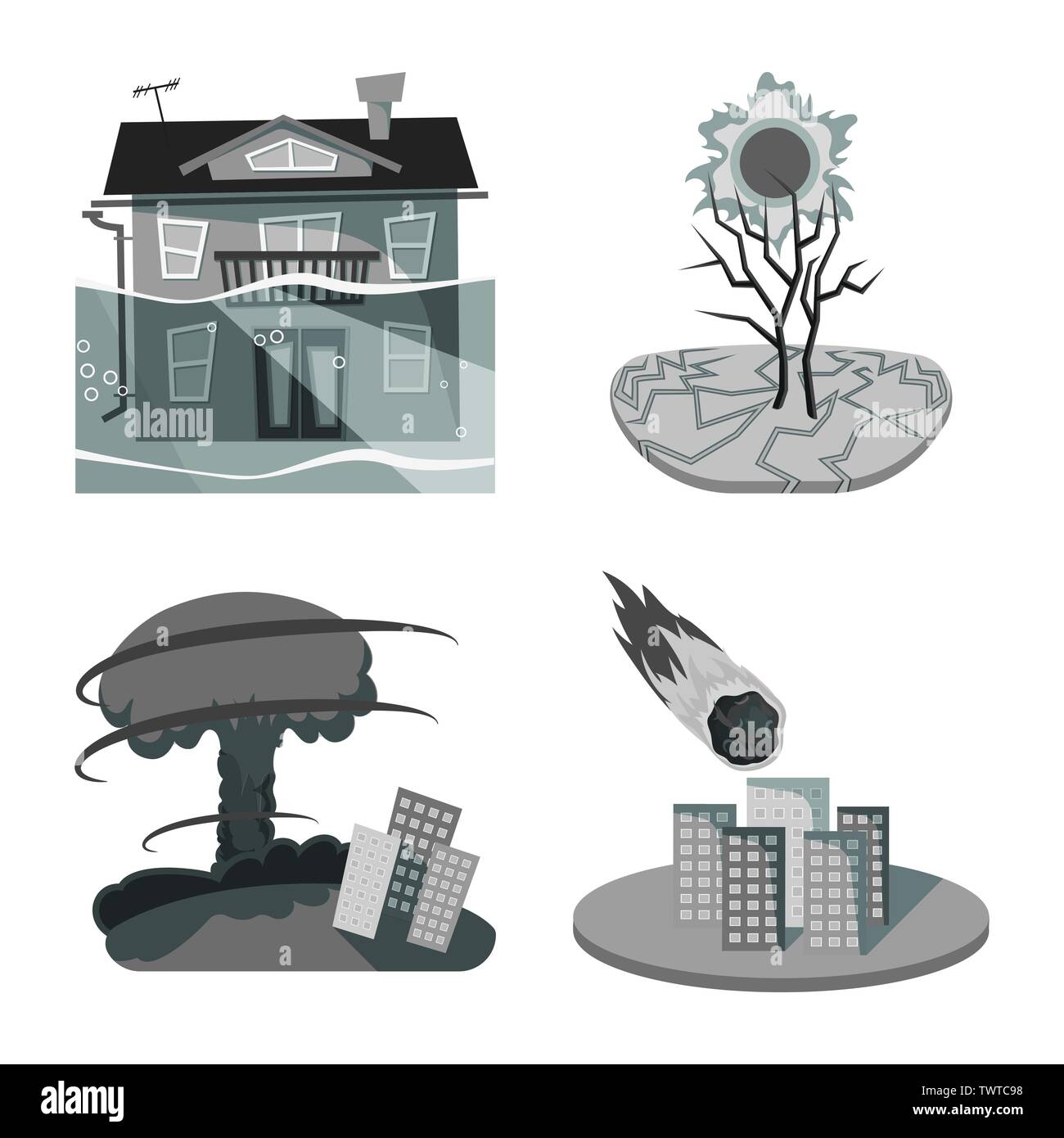 Vector design of nature and apocalypse icon. Collection of nature and ...