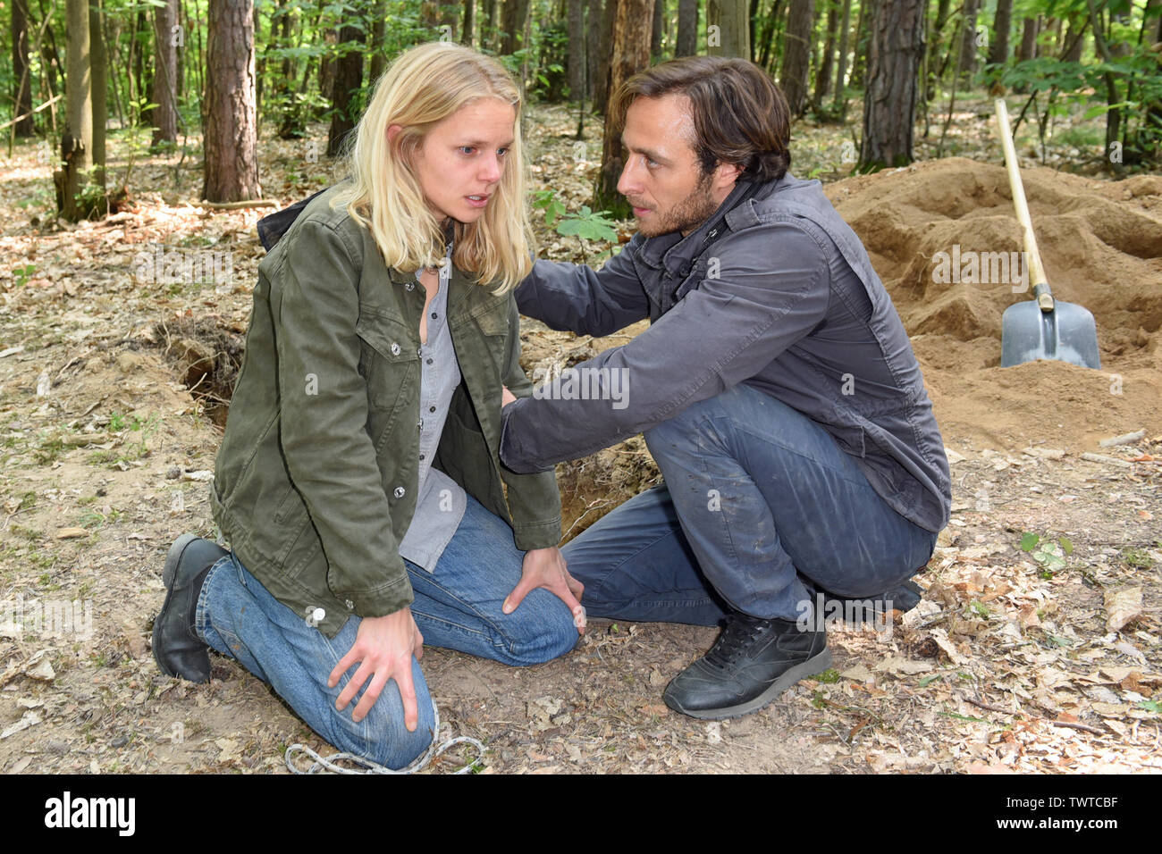 Eppan, Italy. 21st June, 2019. Actor Gabriel Raab as policeman Jonas Kerschbaumer and Sinja ...