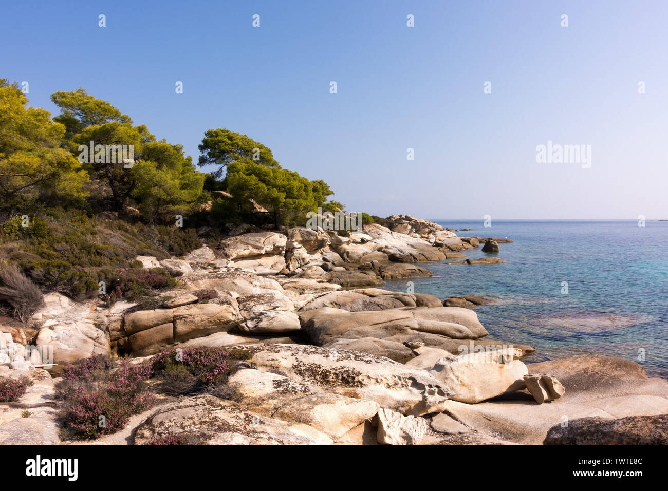 Amazing scenery by the sea in Diaporos island, Sithonia, Chalkidiki ...