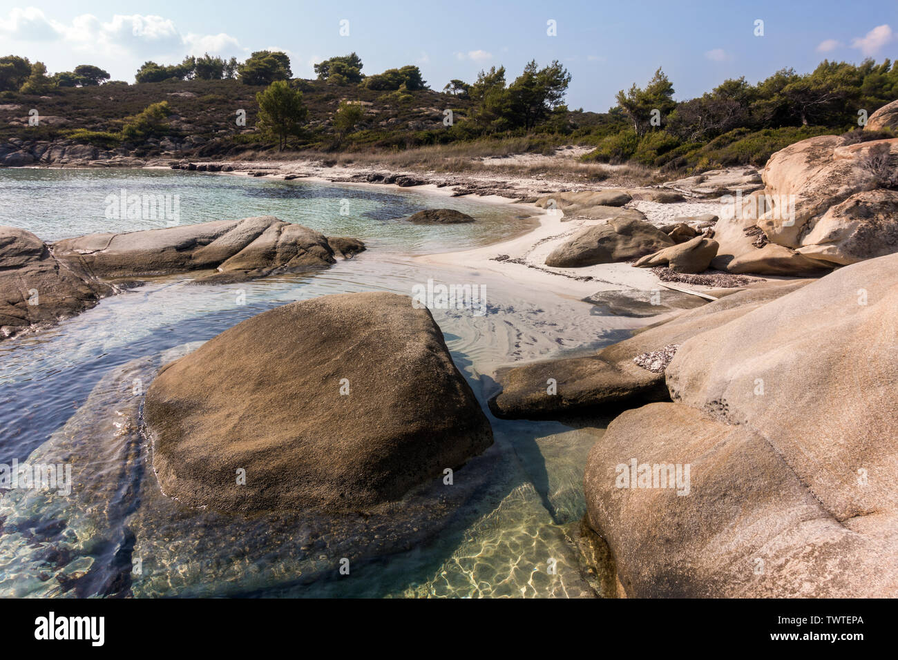 Amazing scenery by the sea in Diaporos island, Sithonia, Chalkidiki ...