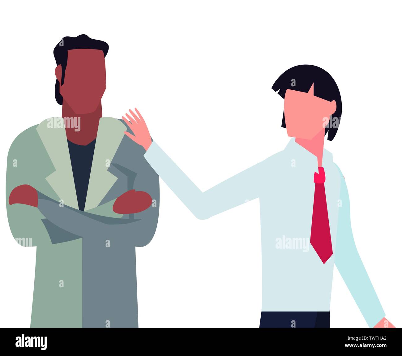 two men avatars on white background vector illustration Stock Vector ...