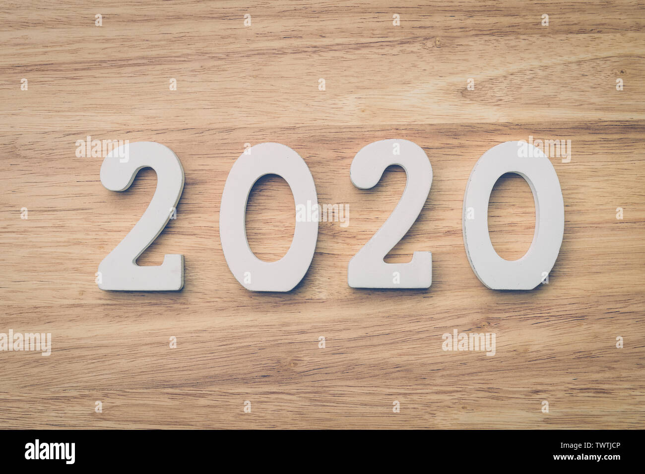 Business and design concept - wooden number 2020 for Happy new year ...