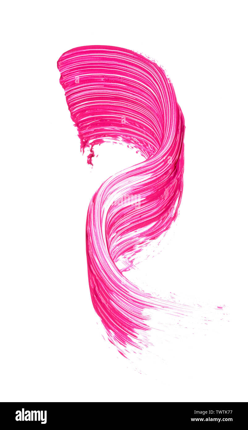Pink strokes and texture mascara or acrylic on a white background Stock ...