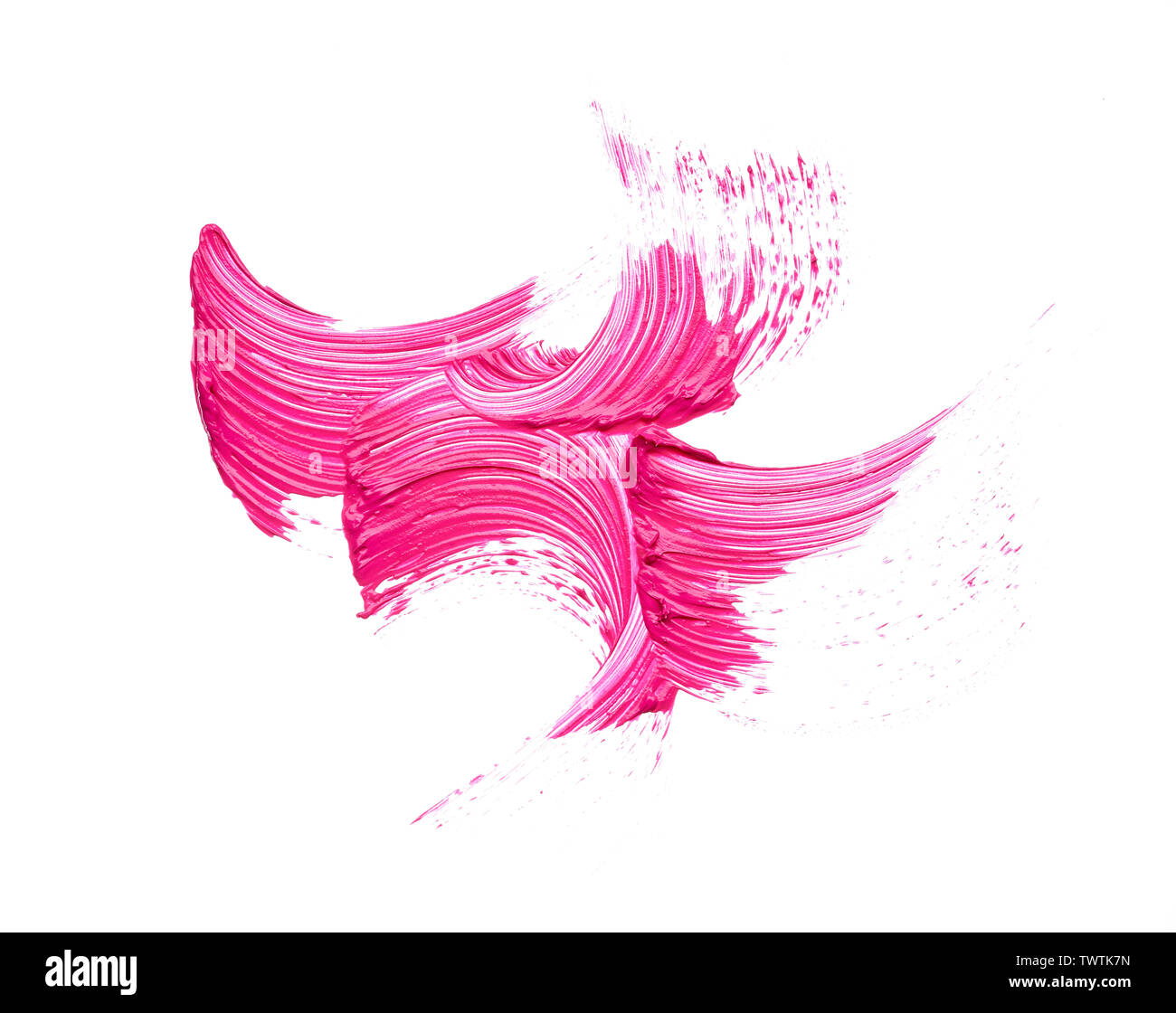 Pink strokes and texture mascara or acrylic on a white background Stock ...