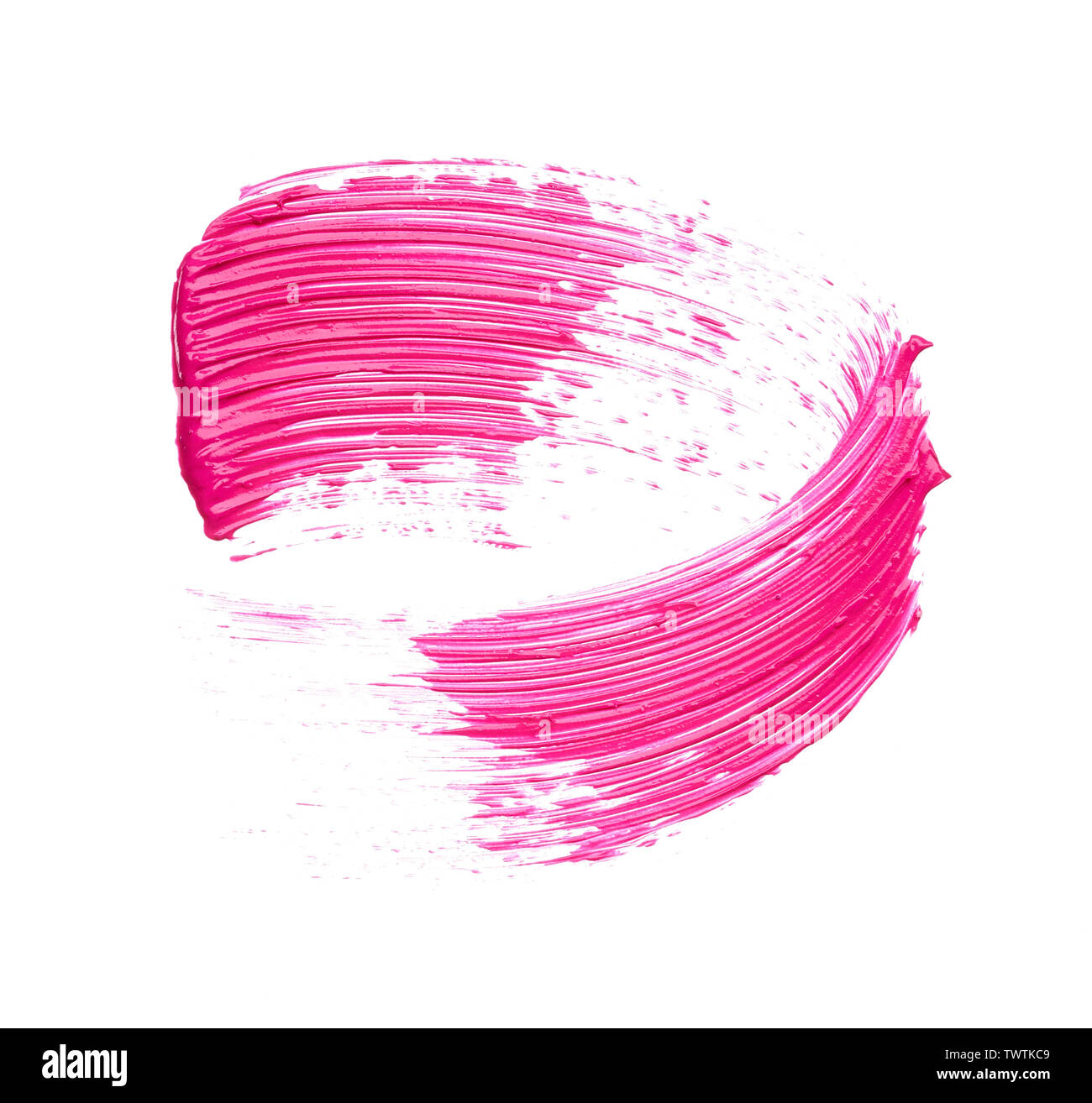Pink strokes and texture mascara or acrylic on a white background Stock ...