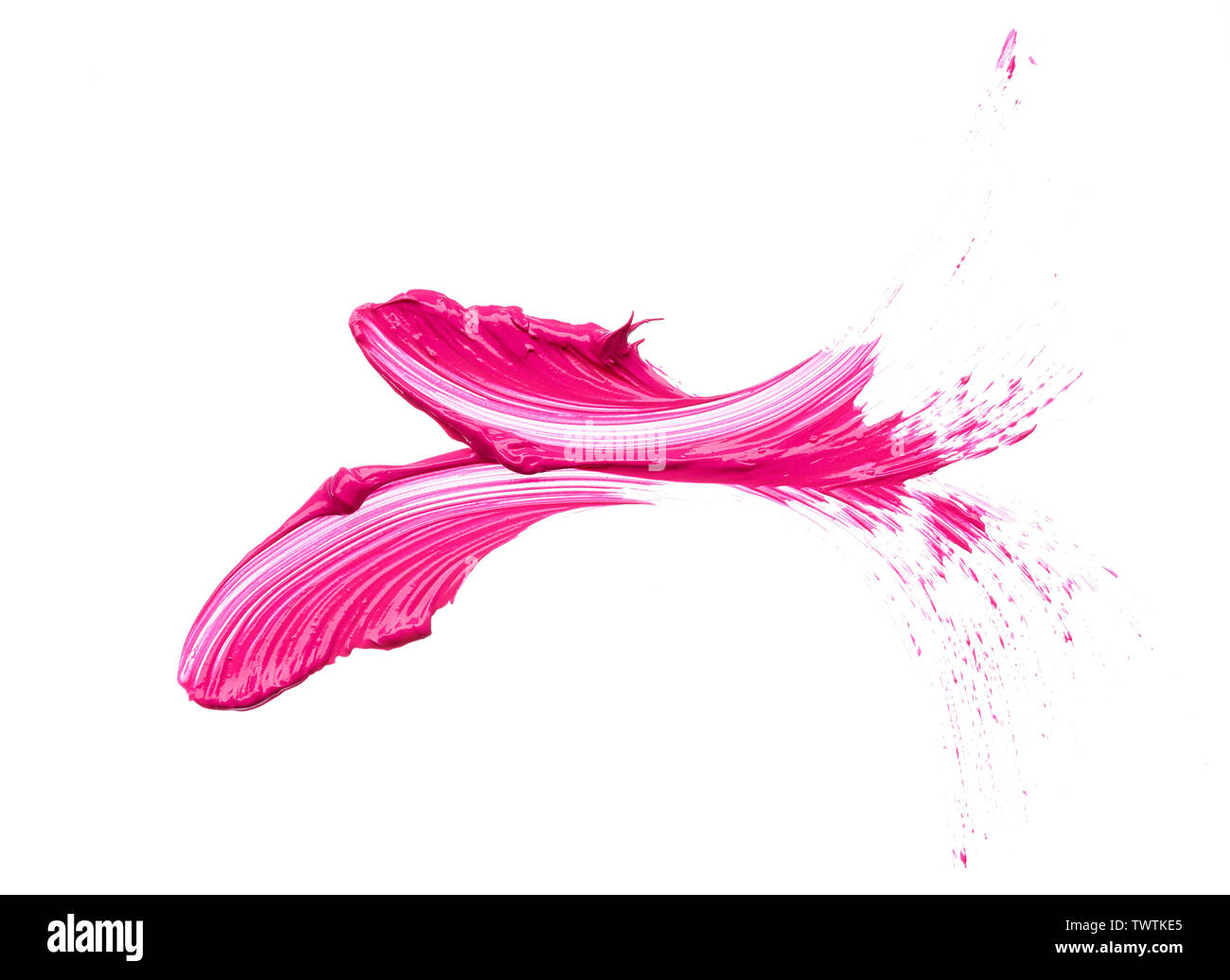 Pink strokes and texture mascara or acrylic on a white background Stock ...