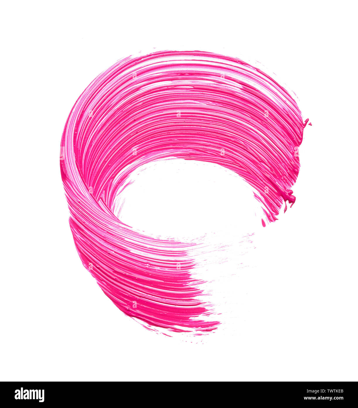 Pink strokes and texture mascara or acrylic on a white background Stock ...