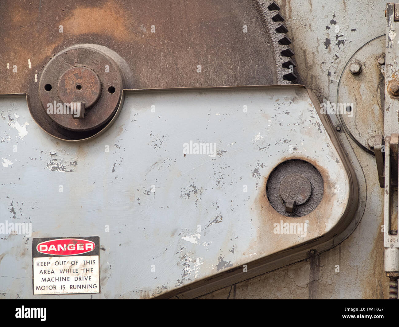 Large gear on a steel press, industrial detail Stock Photo - Alamy