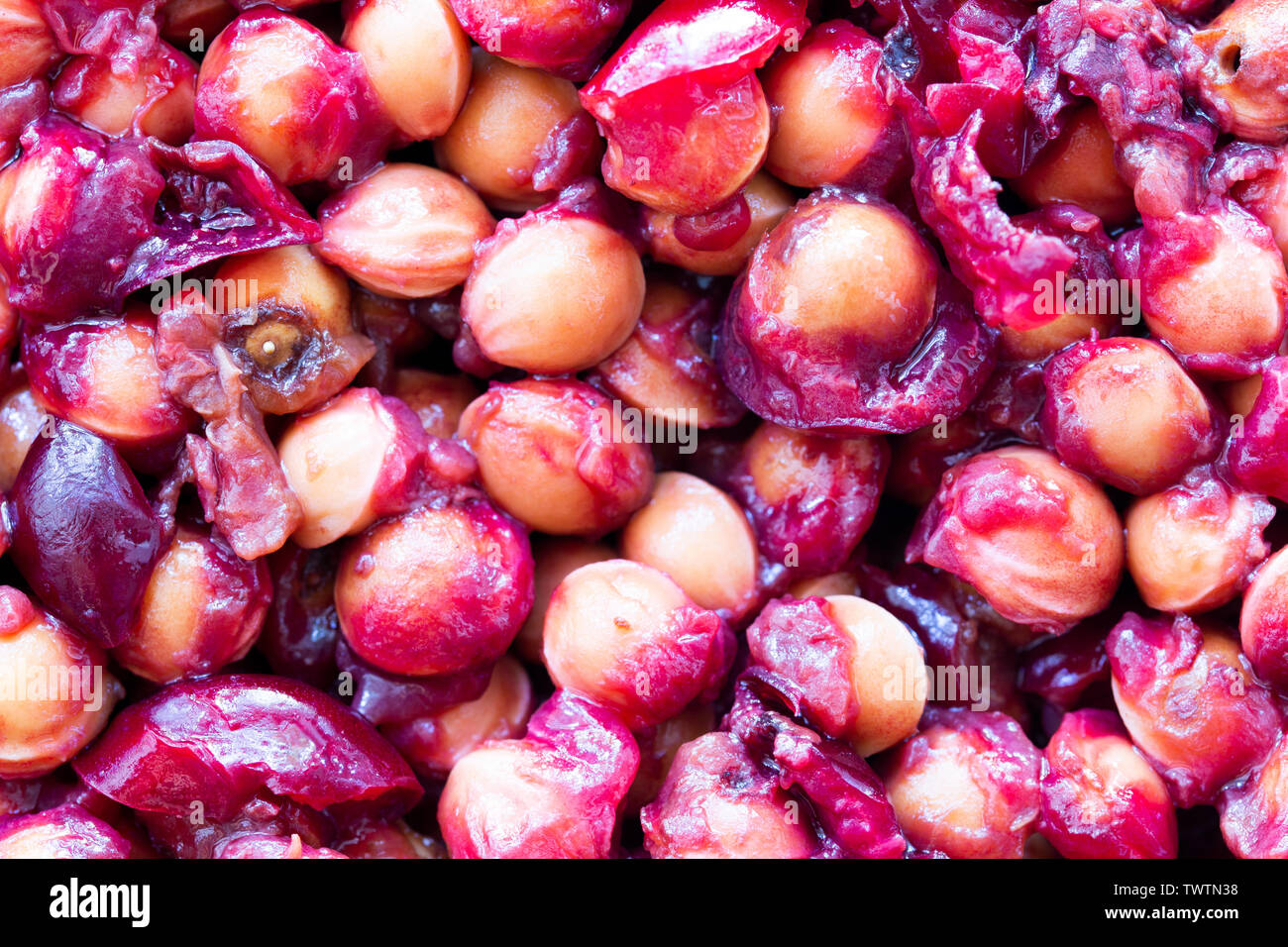 background of a heap of sour cherry pits Stock Photo - Alamy