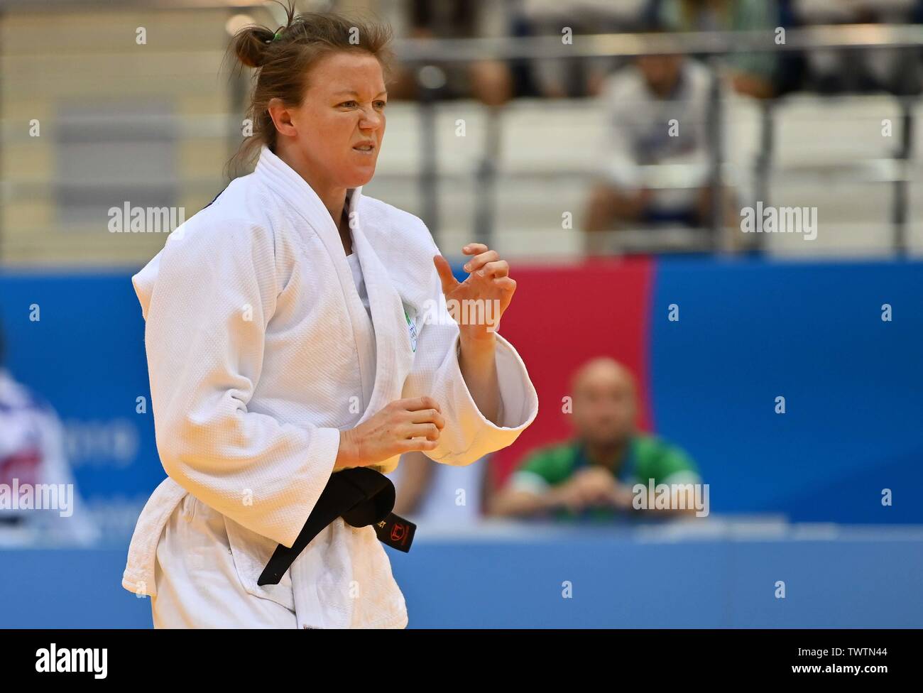 Minsk, Belarus. 23rd June, 2019. Megan Fletcher (IRL, White) in the ...