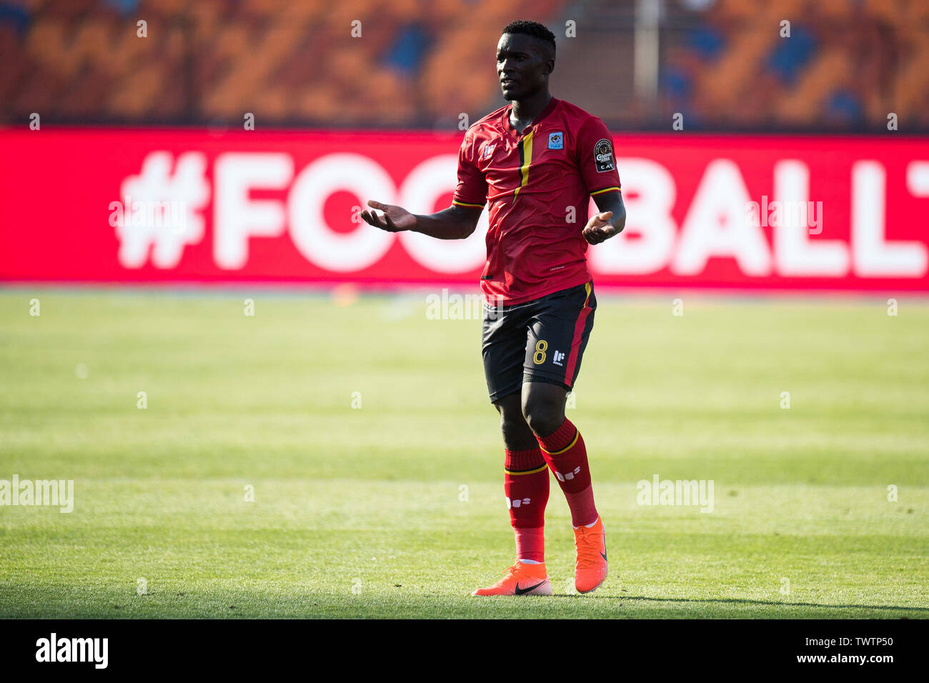 CAIRO, EGYPT - JUNE 22: Khalid Aucho of Uganda during the 2019 Africa Cup of Nations Group A ...
