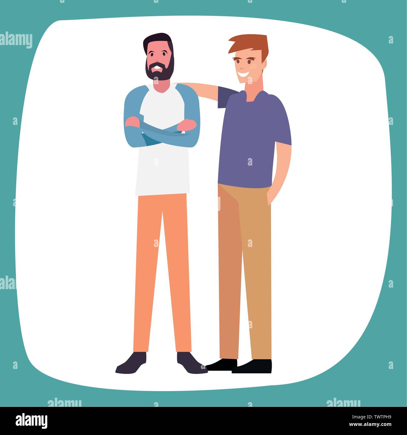 two men avatars on white background vector illustration Stock Vector ...