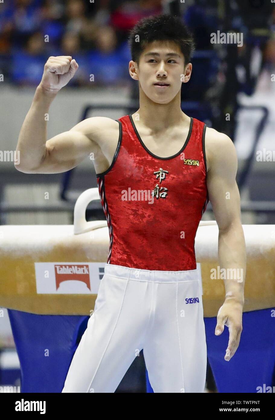 Gunma Prefecture, Japan. 23rd June, 2019. Daiki Hashimoto pumps his ...