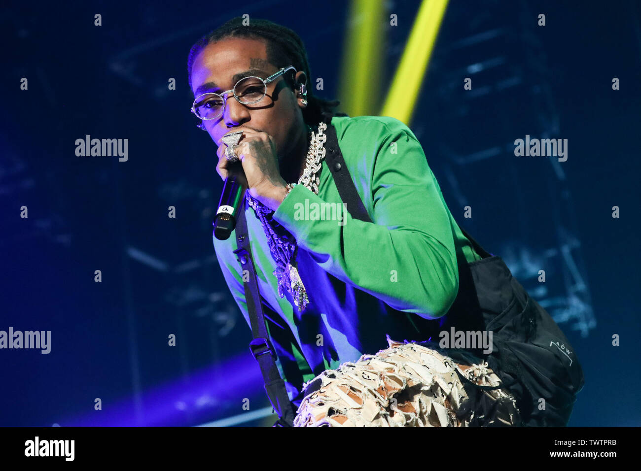 LOS ANGELES, CALIFORNIA, USA - JUNE 22: Rapper Quavo of Migos performs ...