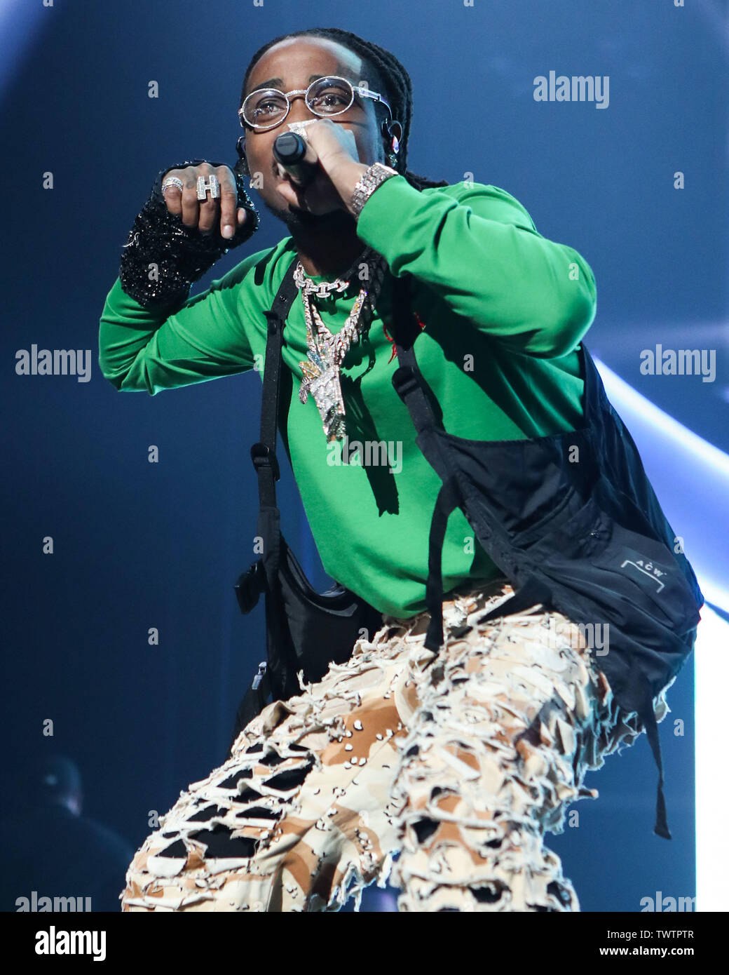 LOS ANGELES, CALIFORNIA, USA - JUNE 22: Rapper Quavo of Migos performs ...