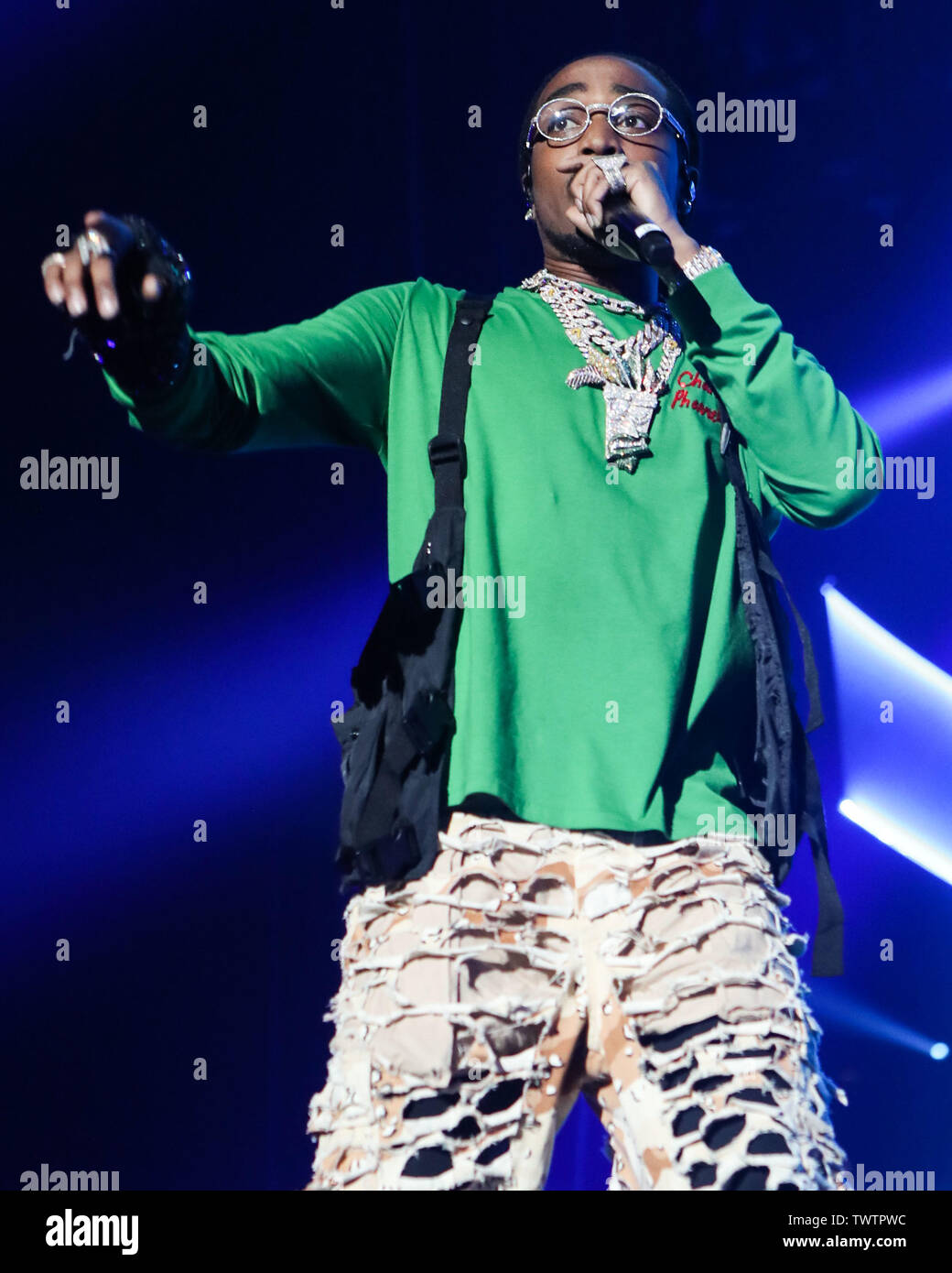 LOS ANGELES, CALIFORNIA, USA - JUNE 22: Rapper Quavo of Migos performs ...