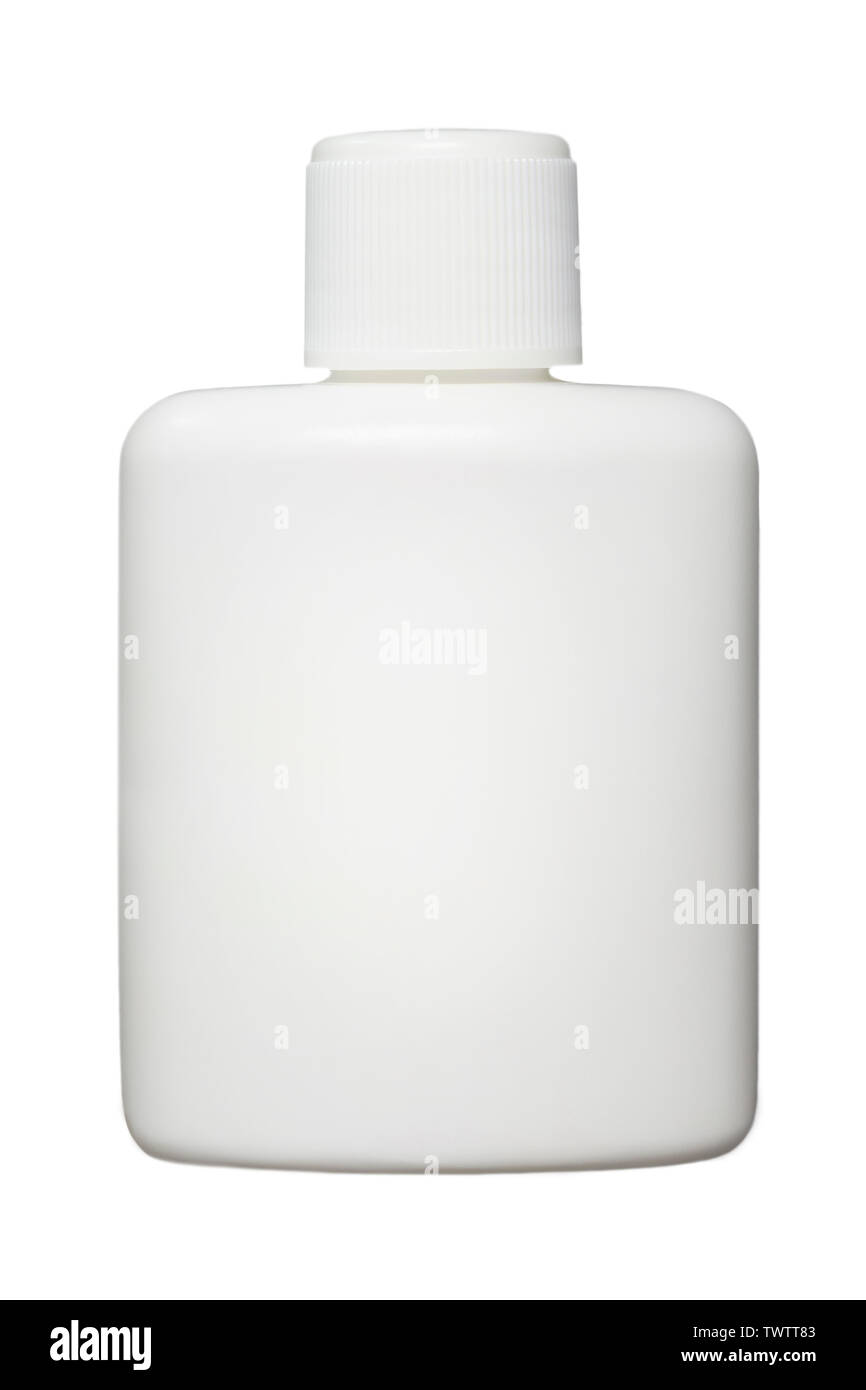 Plastic rectangular bottle for cosmetic or hygiene products with copy ...