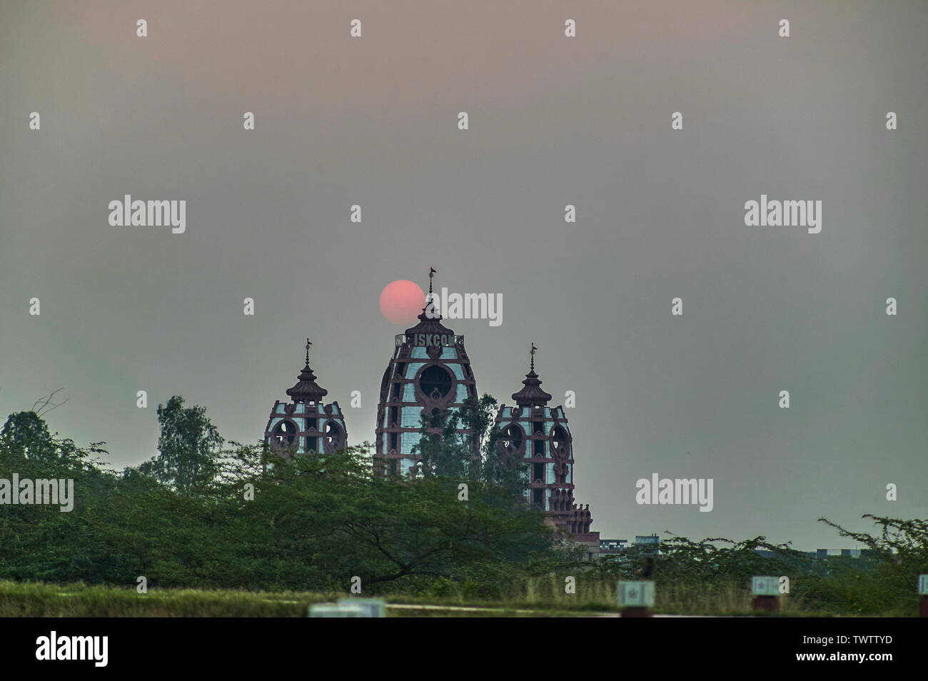11-Jun-2004 iskcon temple view from lotus temple Delhi INDIA Stock ...