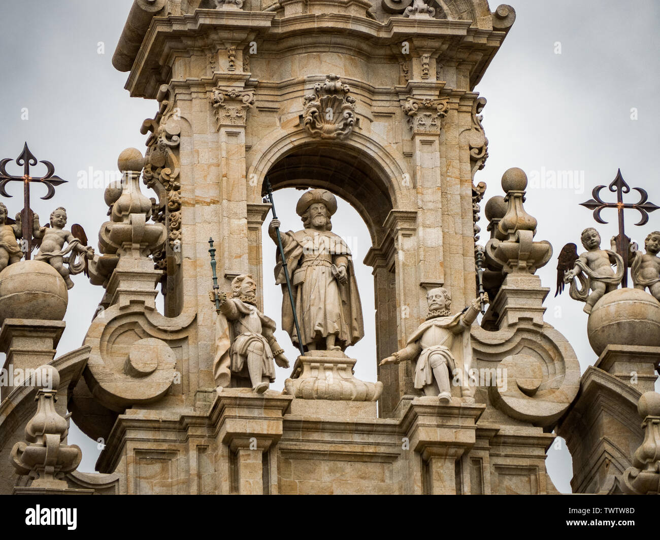 Saint James Statue in the Santiago de Compostela Cathedral Stock Photo ...