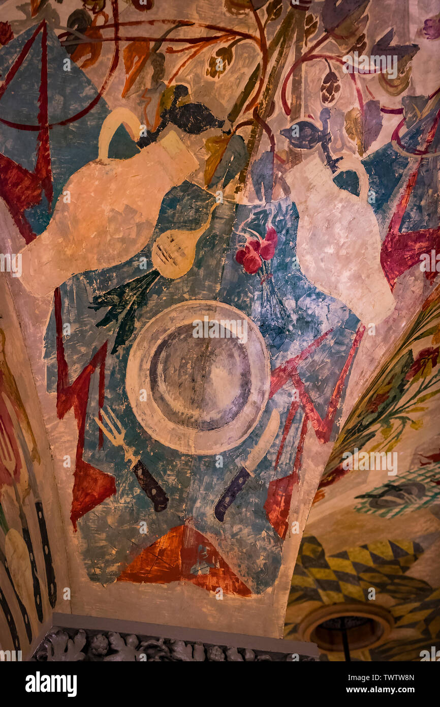 MUNICH, GERMANY - NOVEMBER 25, 2018: Elements of the interior of the ...