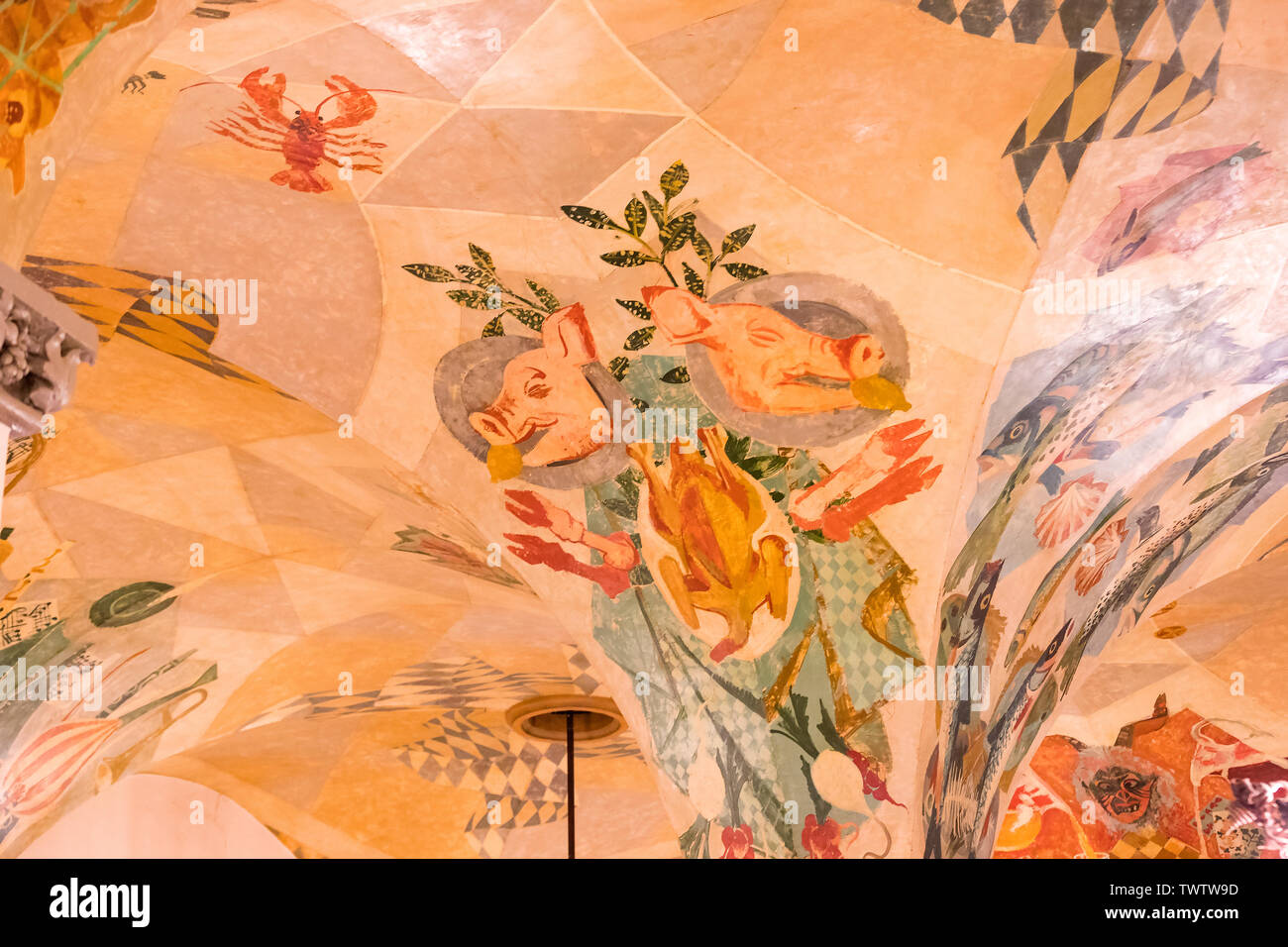 MUNICH, GERMANY - NOVEMBER 25, 2018: Elements of the interior of the ...