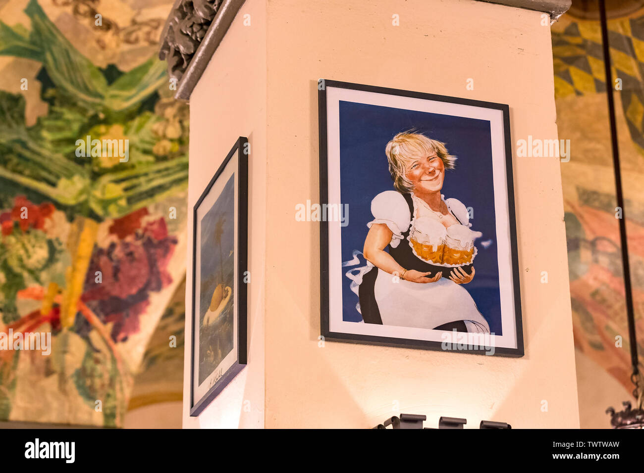 MUNICH, GERMANY - NOVEMBER 25, 2018: Elements of the interior of the ...