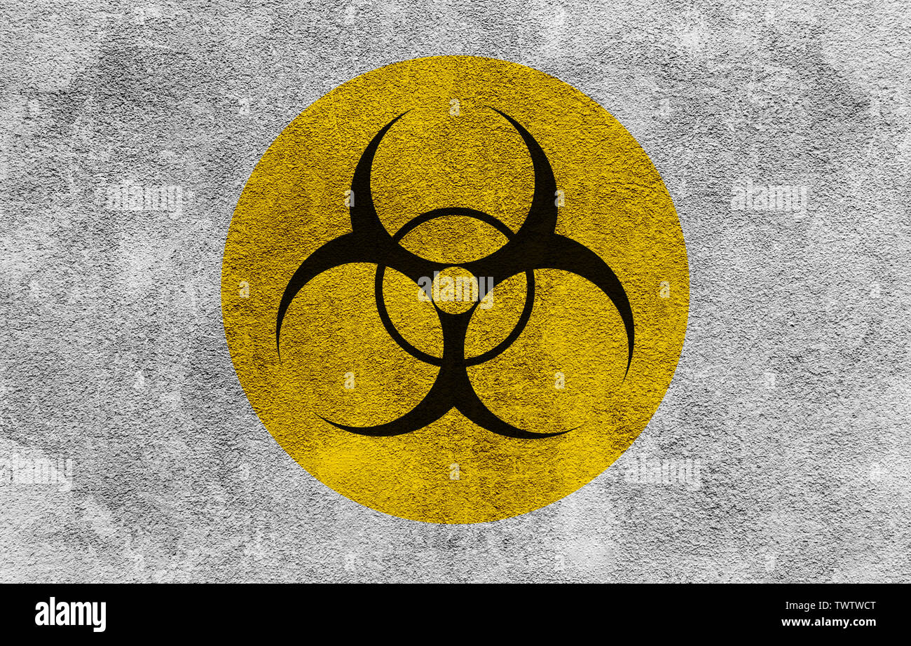 Big sign on the danger of biological contamination depicted on a ...