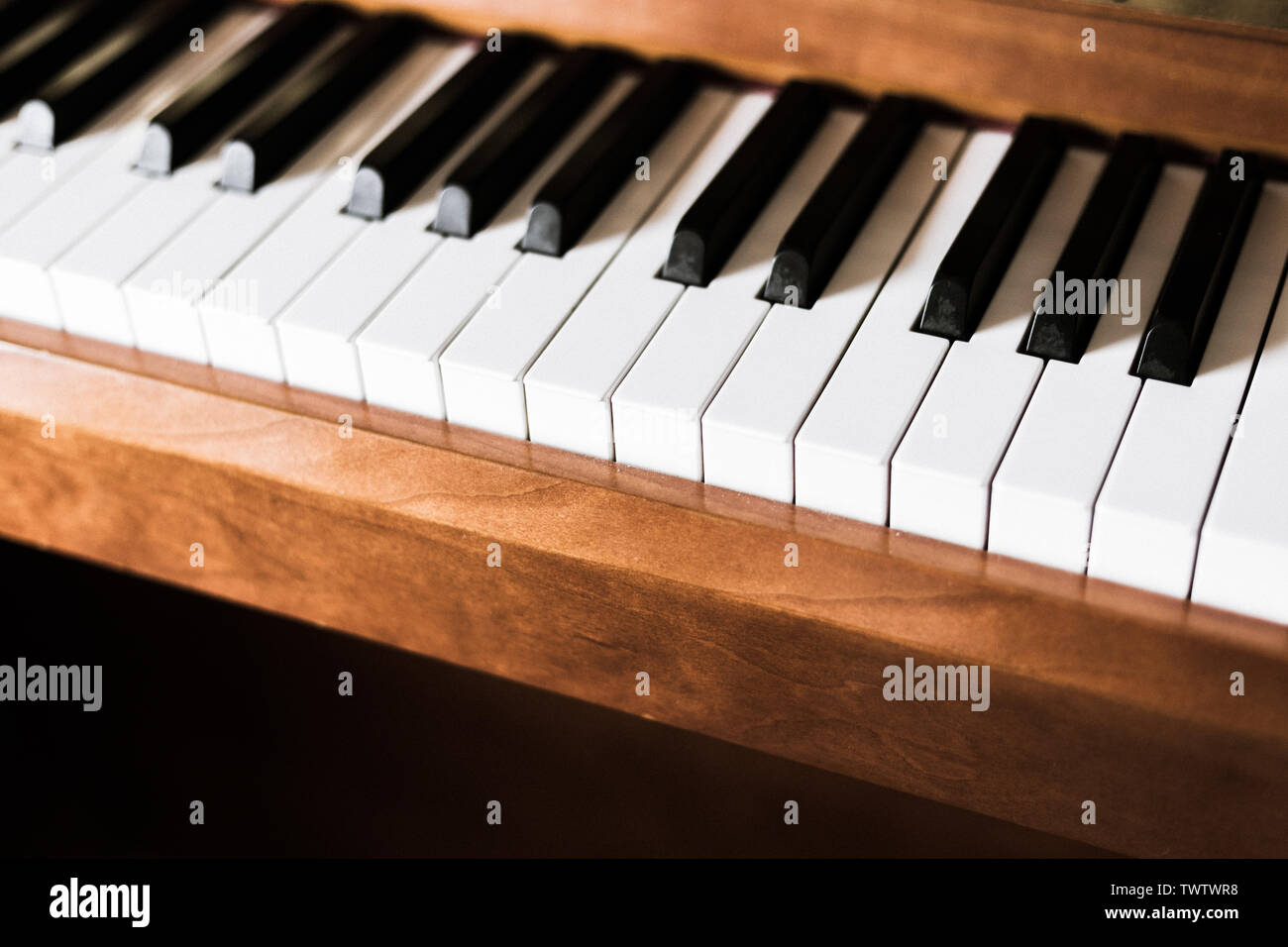 Rustic piano keys, close up picture. Classical instrument Stock Photo ...