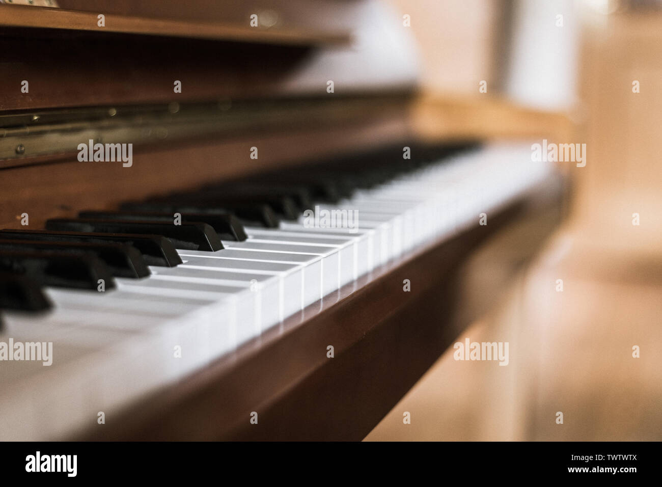 Rustic piano keys, close up picture. Classical instrument Stock Photo ...