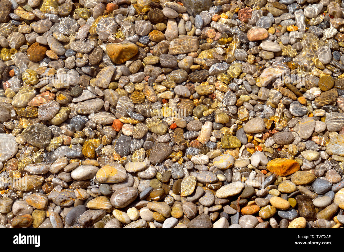 Pebbles under water on Gouves beach in Crete the largest and most ...