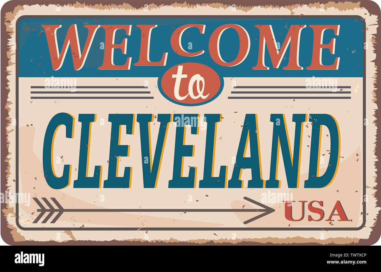 Welcome to cleveland signage Stock Vector Images - Alamy