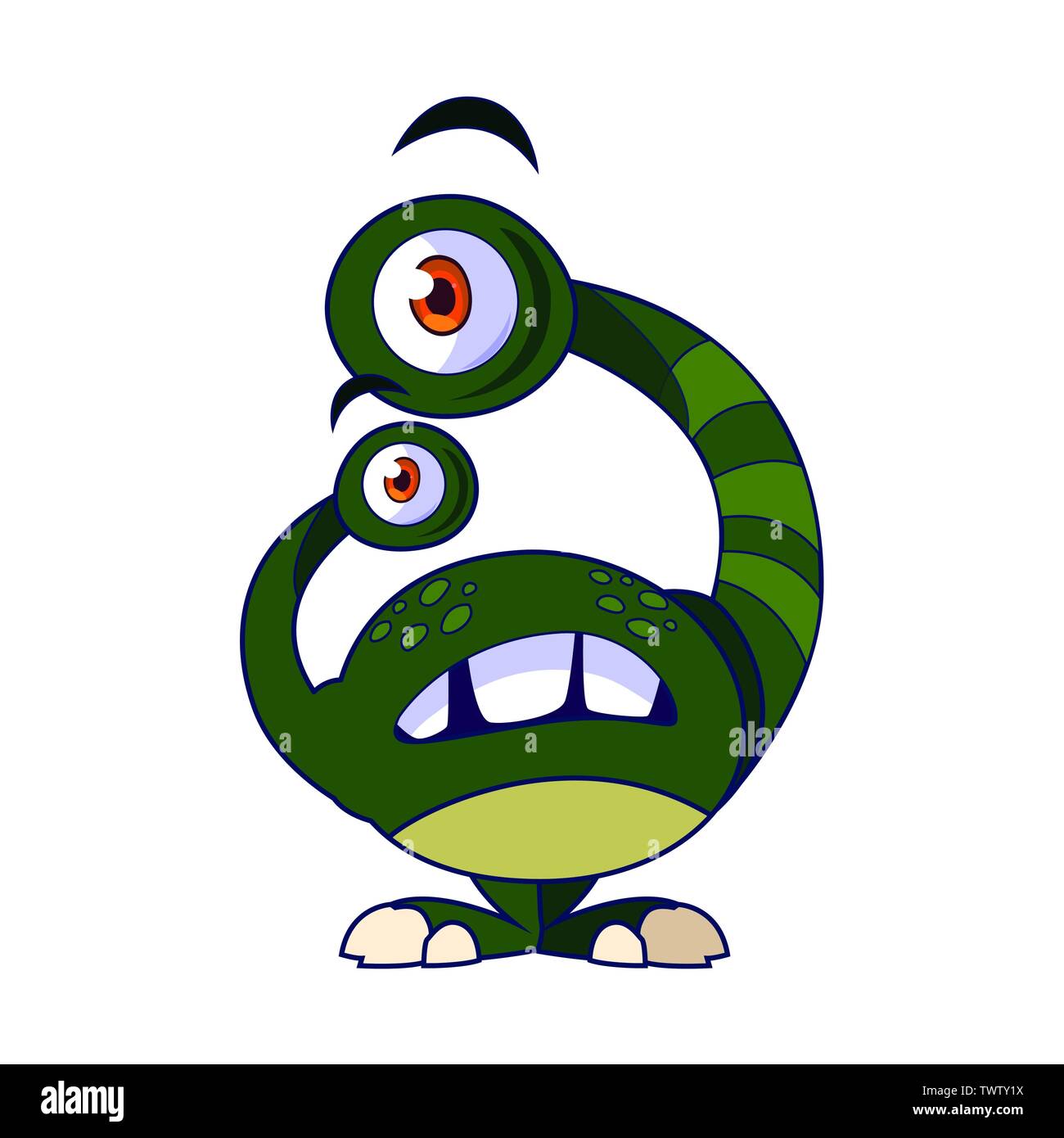 funny monster with bulging eyes comic character vector illustration ...