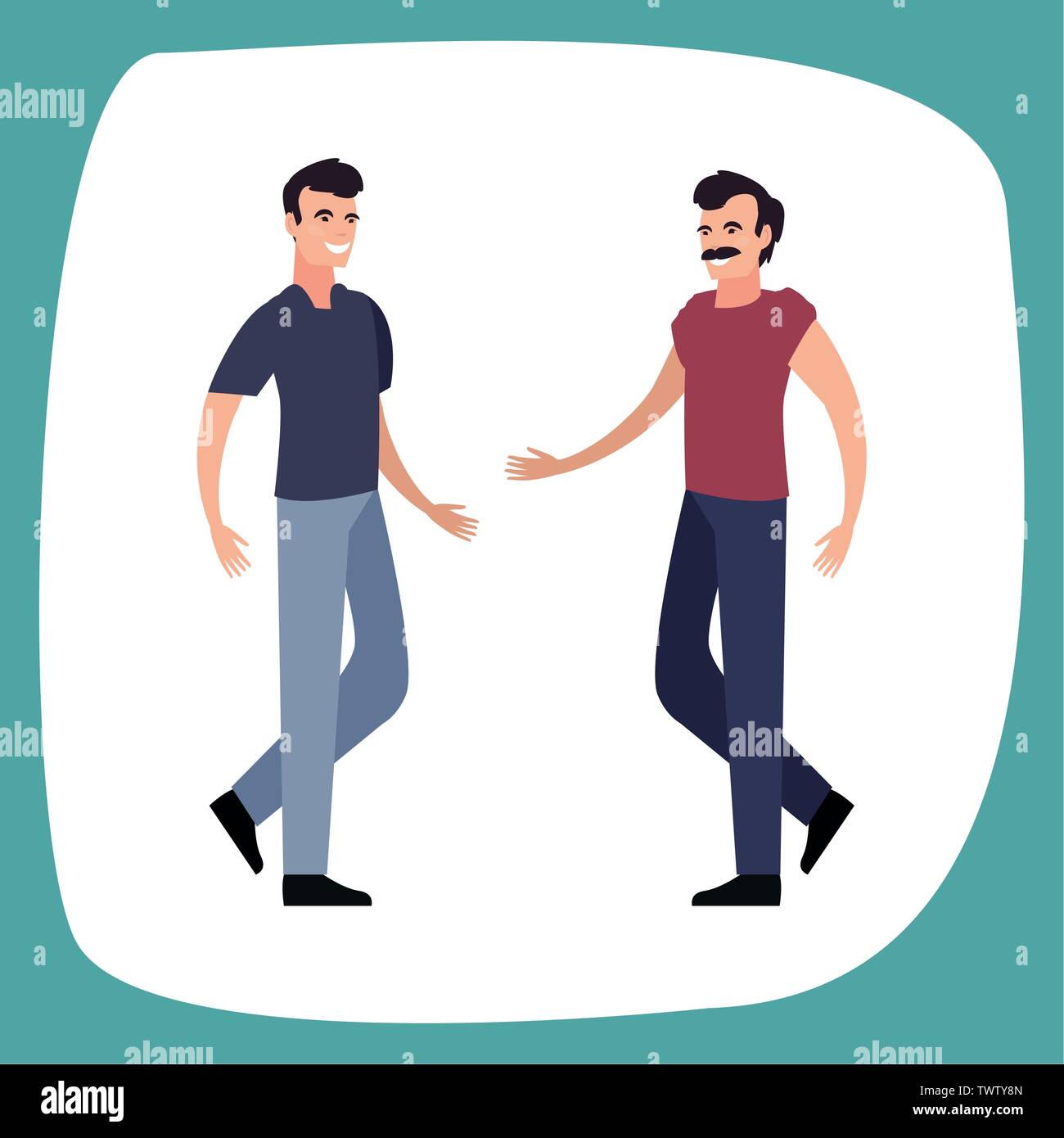 two men avatars on white background vector illustration Stock Vector ...