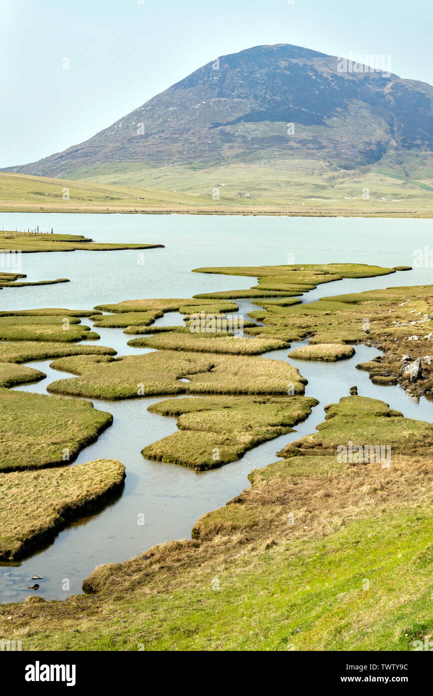 Marsh and Beach, Sgarasta, Harris, Hebrides, Scotland, UK Stock Photo ...