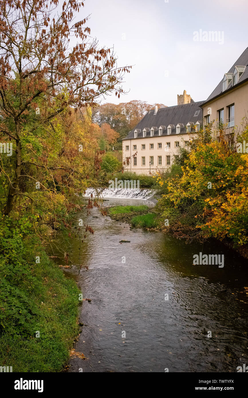 A wonderful glimpse of Alzette river in Luxembourg City Stock Photo - Alamy