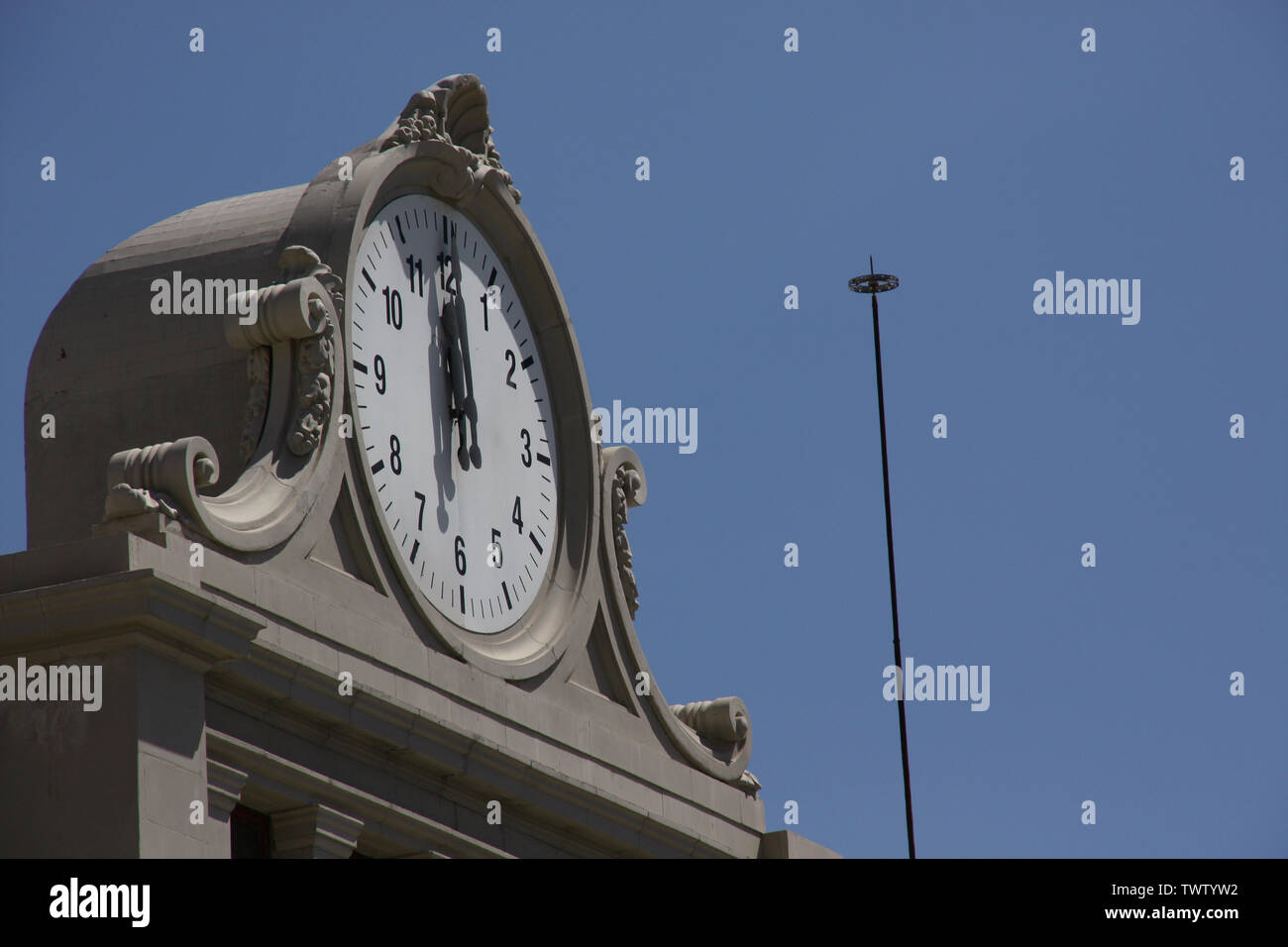 clock tower seen in Barcelona Stock Photo - Alamy