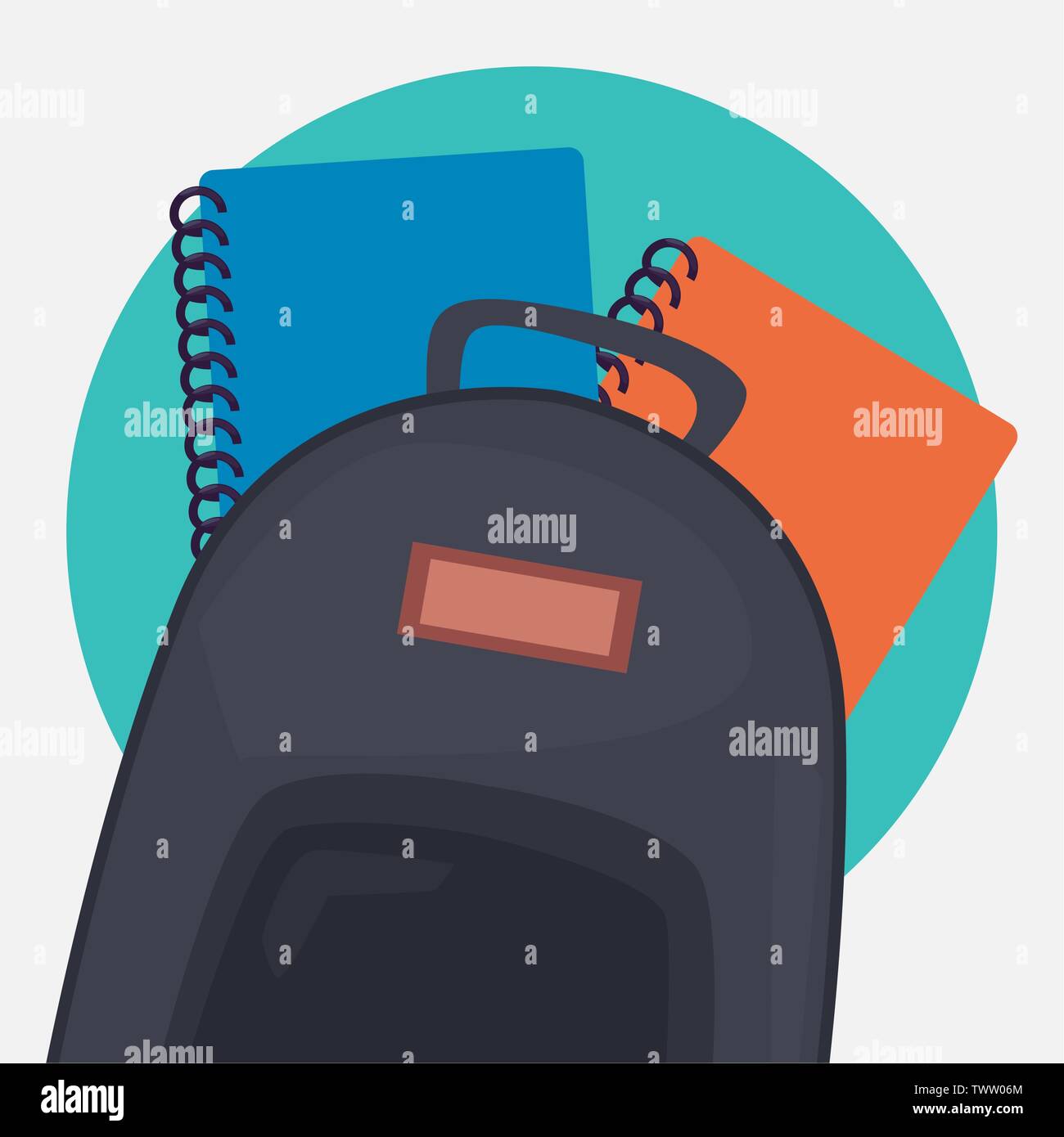 back to school supplies backpack notebooks vector illustration Stock ...