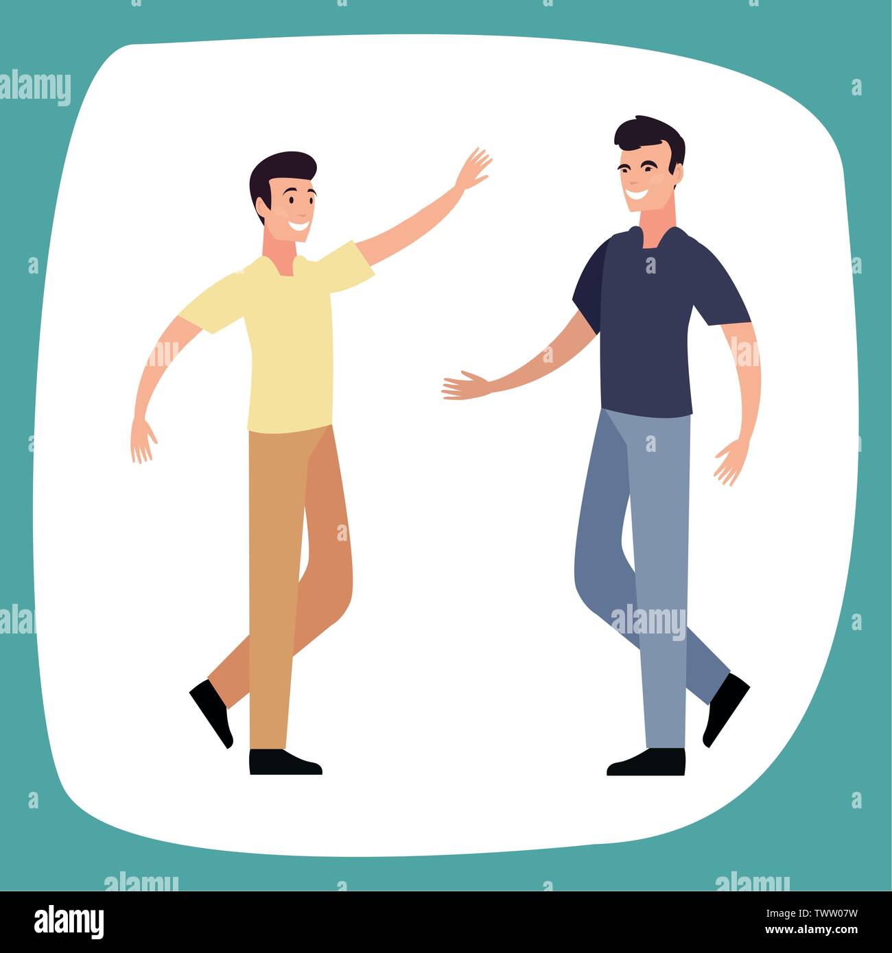two men avatars on white background vector illustration Stock Vector ...