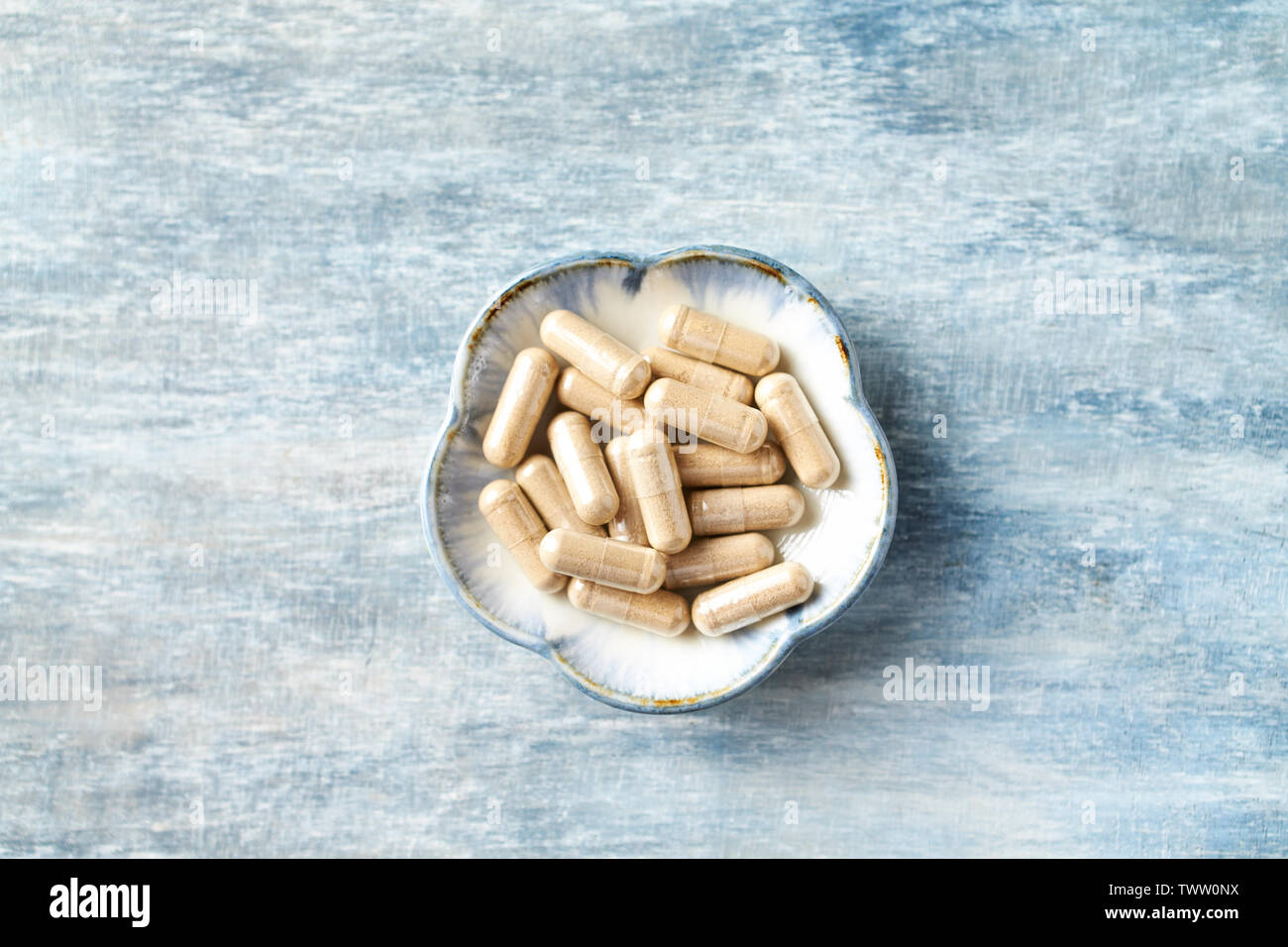 Ashwagandha (Withania somnifera) capsules. Concept for a healthy ...