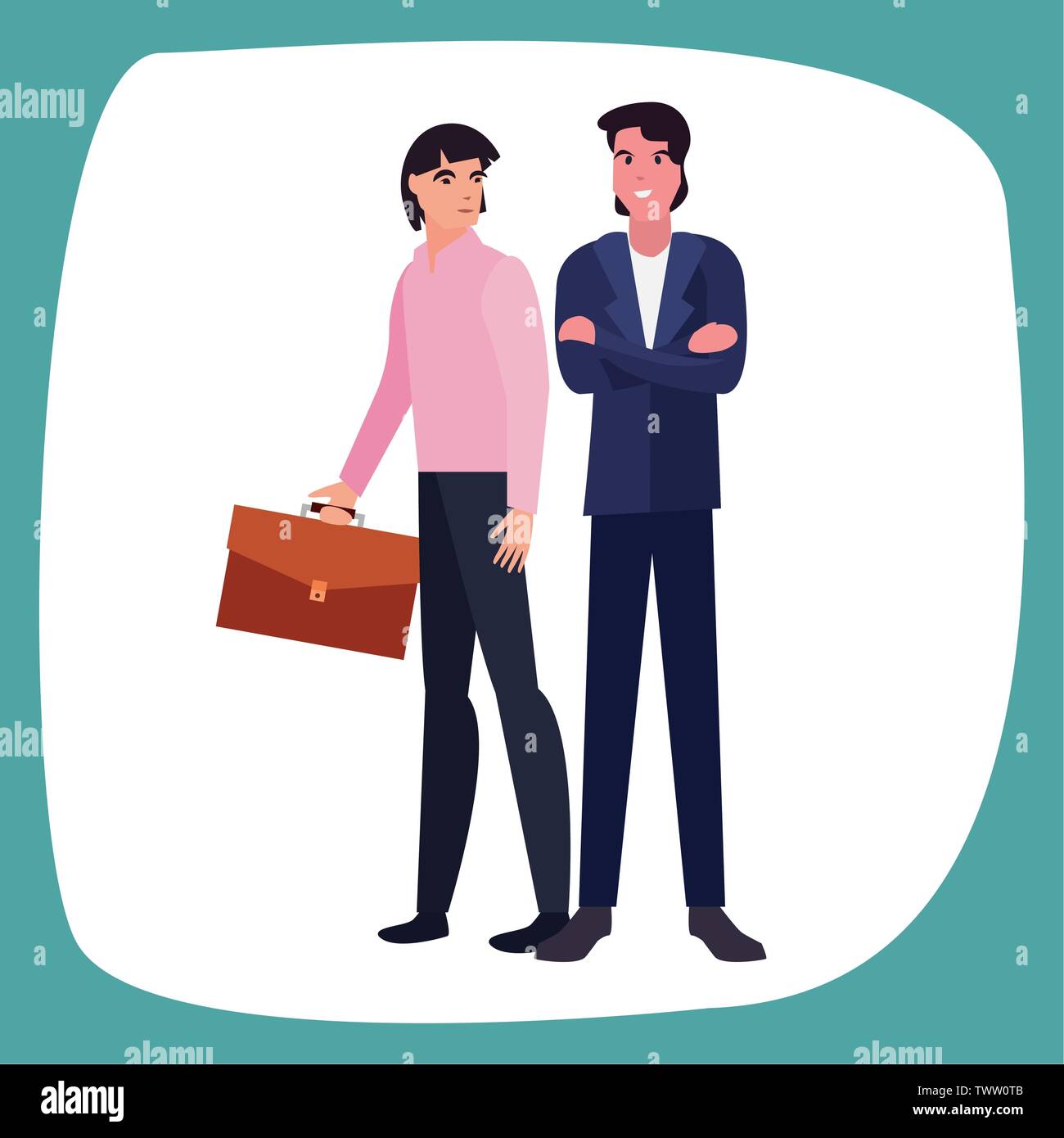 two men avatars on white background vector illustration Stock Vector ...