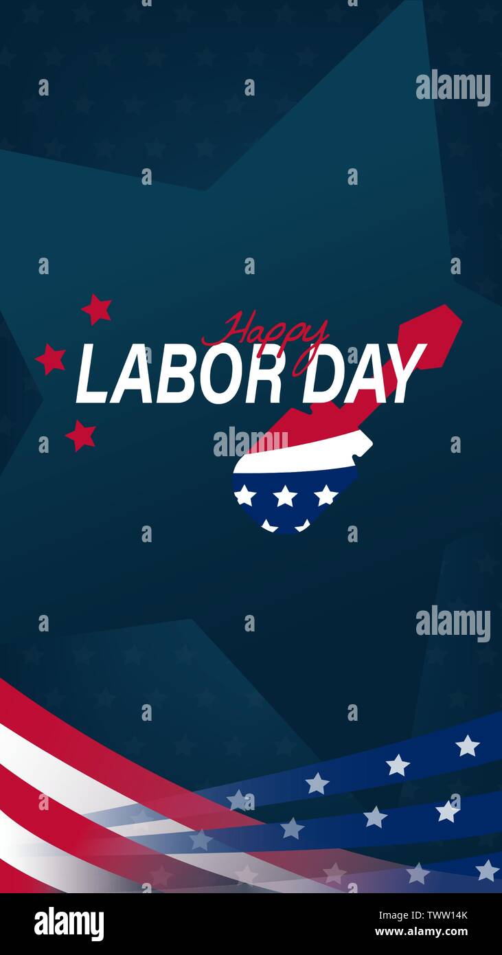 Happy Labor Day for mobile phone screen design. USA Labor day vertical ...