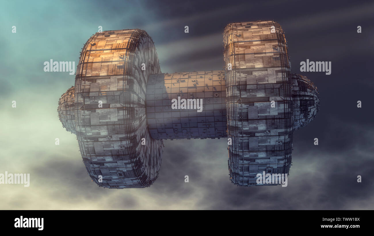 3D rendering. Futuristic alien Spaceship Stock Photo - Alamy